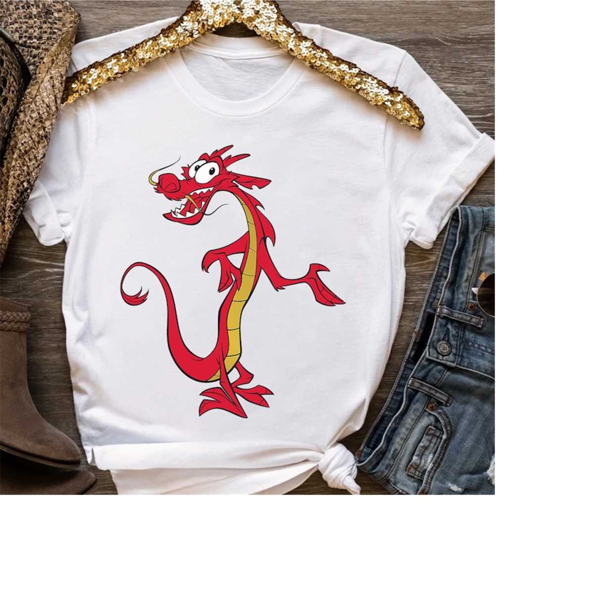 Funny Disney Mulan Characters Mushu Dragon Pose Shirt, Disne | Inspire ...