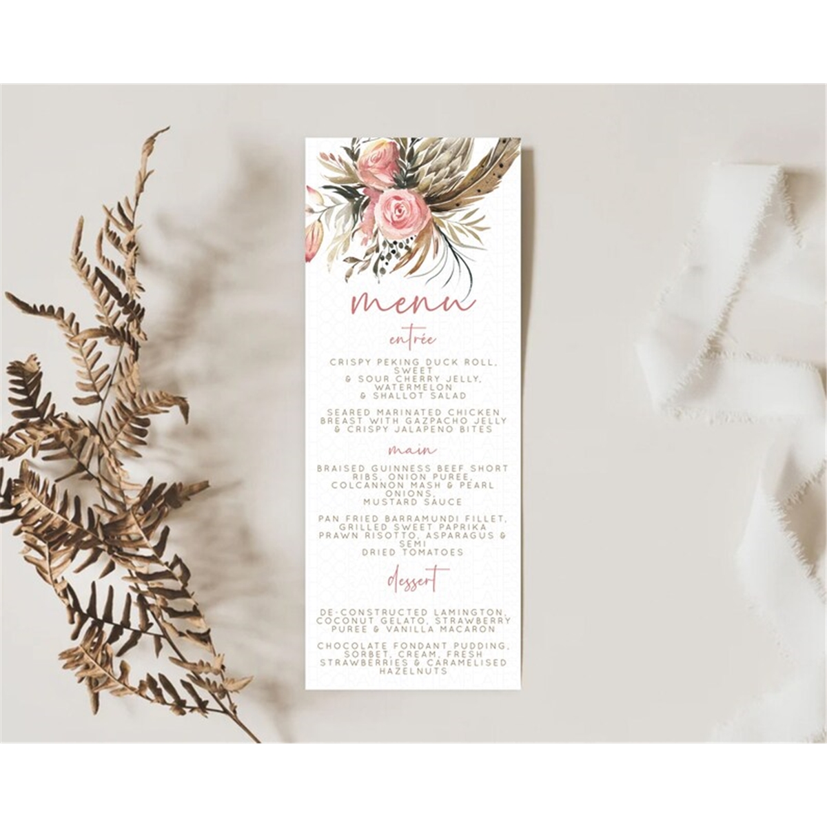 Secret Garden Menu Wildflower Menu Template Pastel Flower Ga | Inspire ...