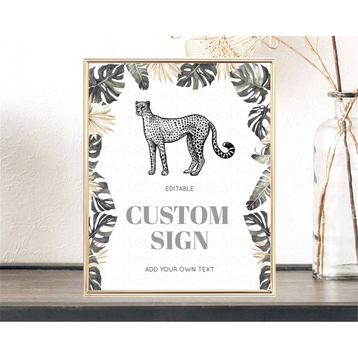 Cheetah Sign Cheetah Party Sign Template Safari Adventure Ta - Inspire ...