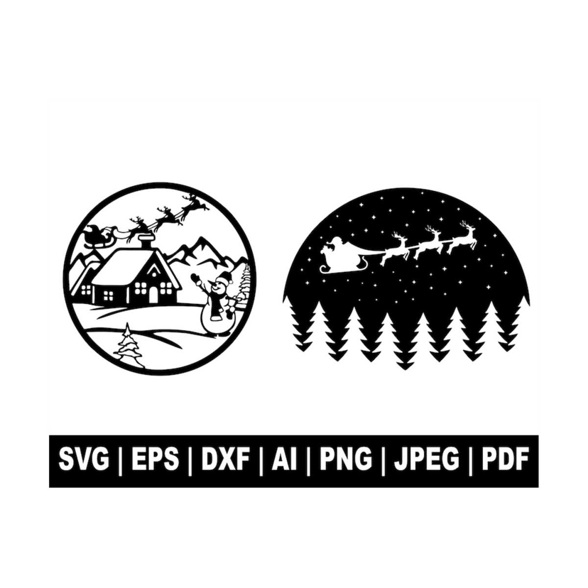 Christmas Scene Bundle Svg, Christmas Scene Svg, Christmas S | Inspire ...