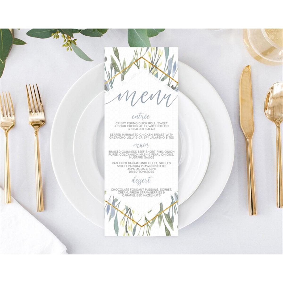 Leafy Menu Green Leaf Menu Template Eucalyptus Fern Leaves D - Inspire ...