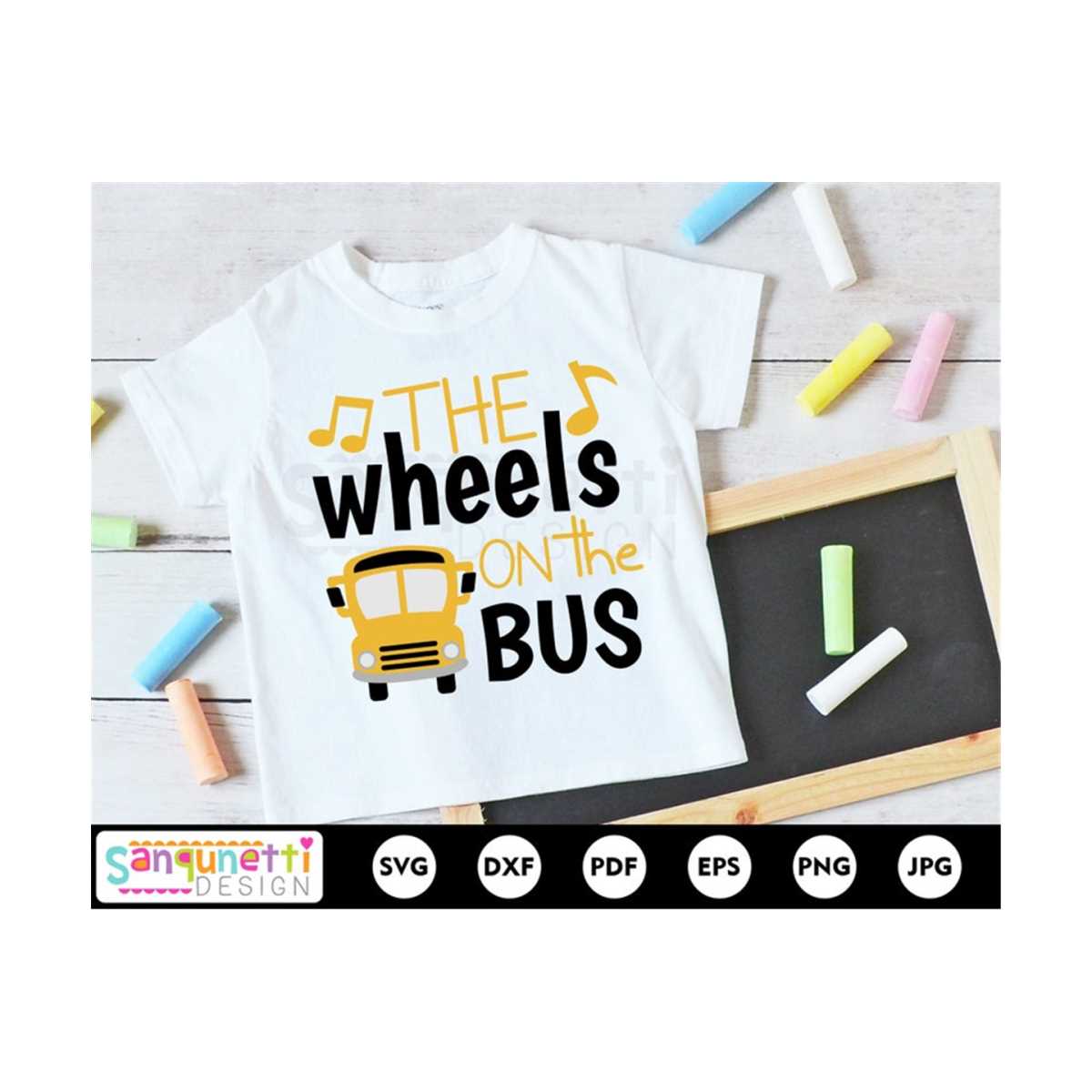 Wheels on the bus svg, school bus digital art, nursery rhyme | Inspire ...