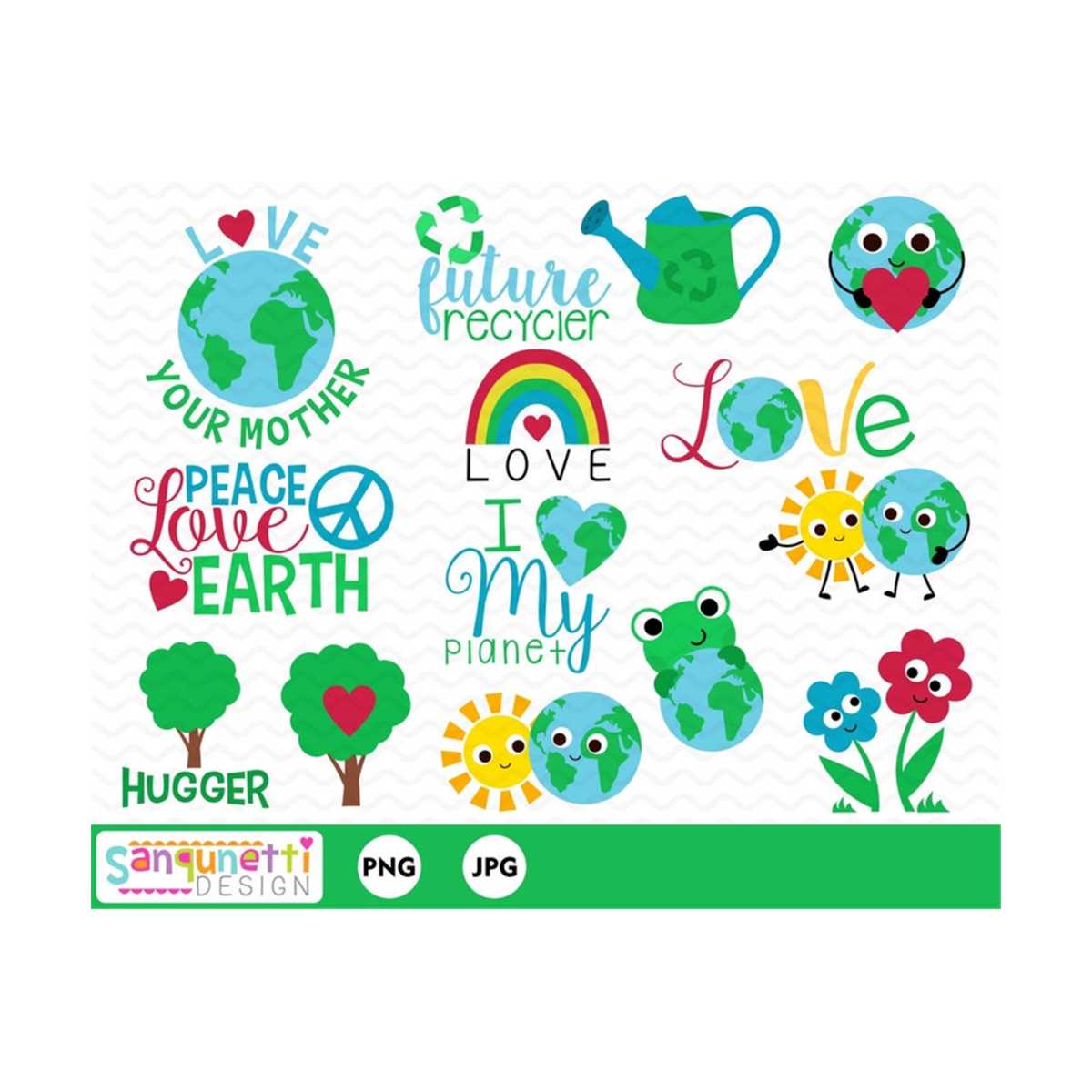 Earth Day Clipart, environmental digital art | Inspire Uplift