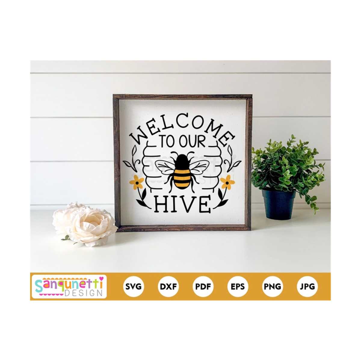 Welcome to our hive SVG, Honey bee cut file, png jpg dxf svg | Inspire Uplift