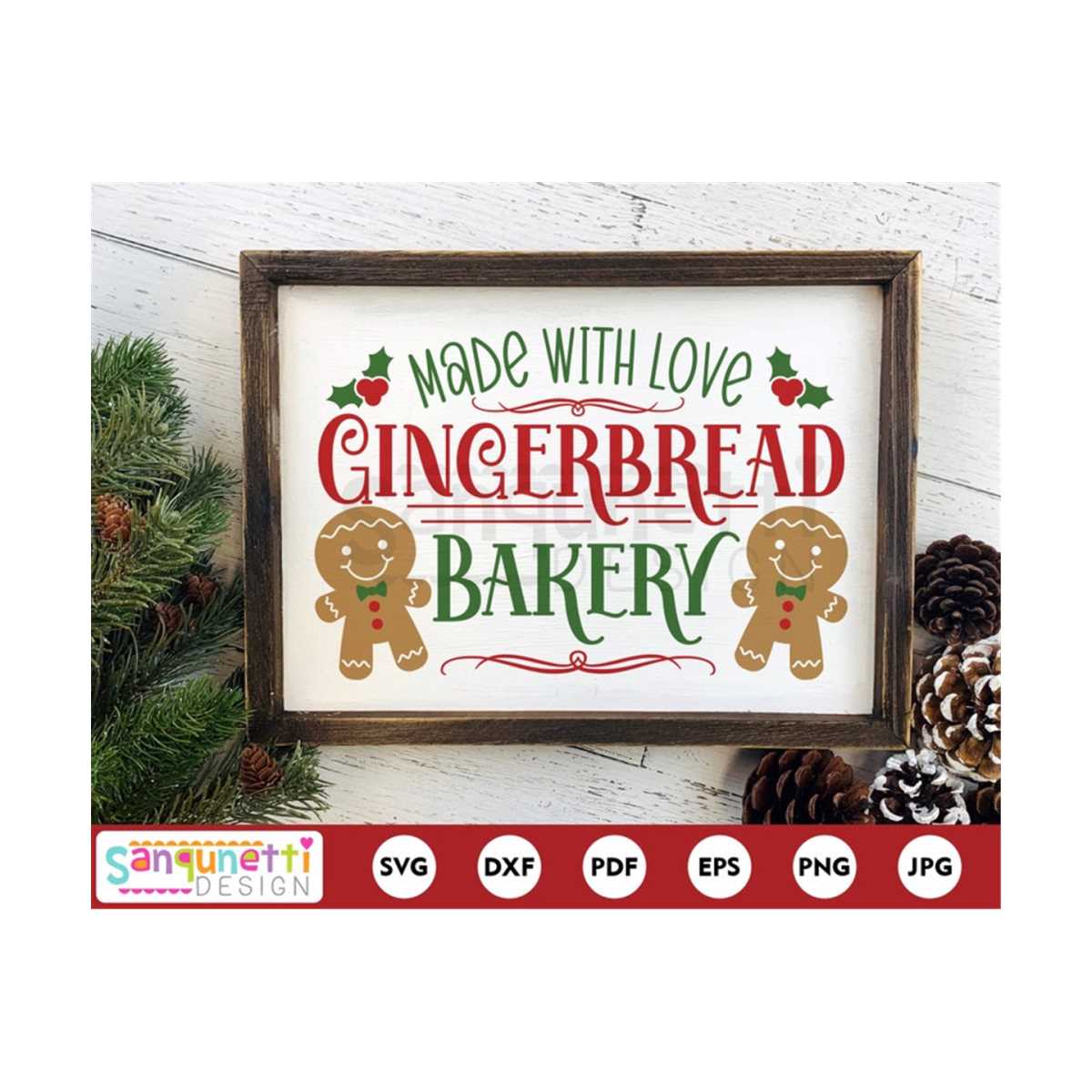 Gingerbread Bakery SVG, Christmas baking farmhouse cutting f | Inspire ...