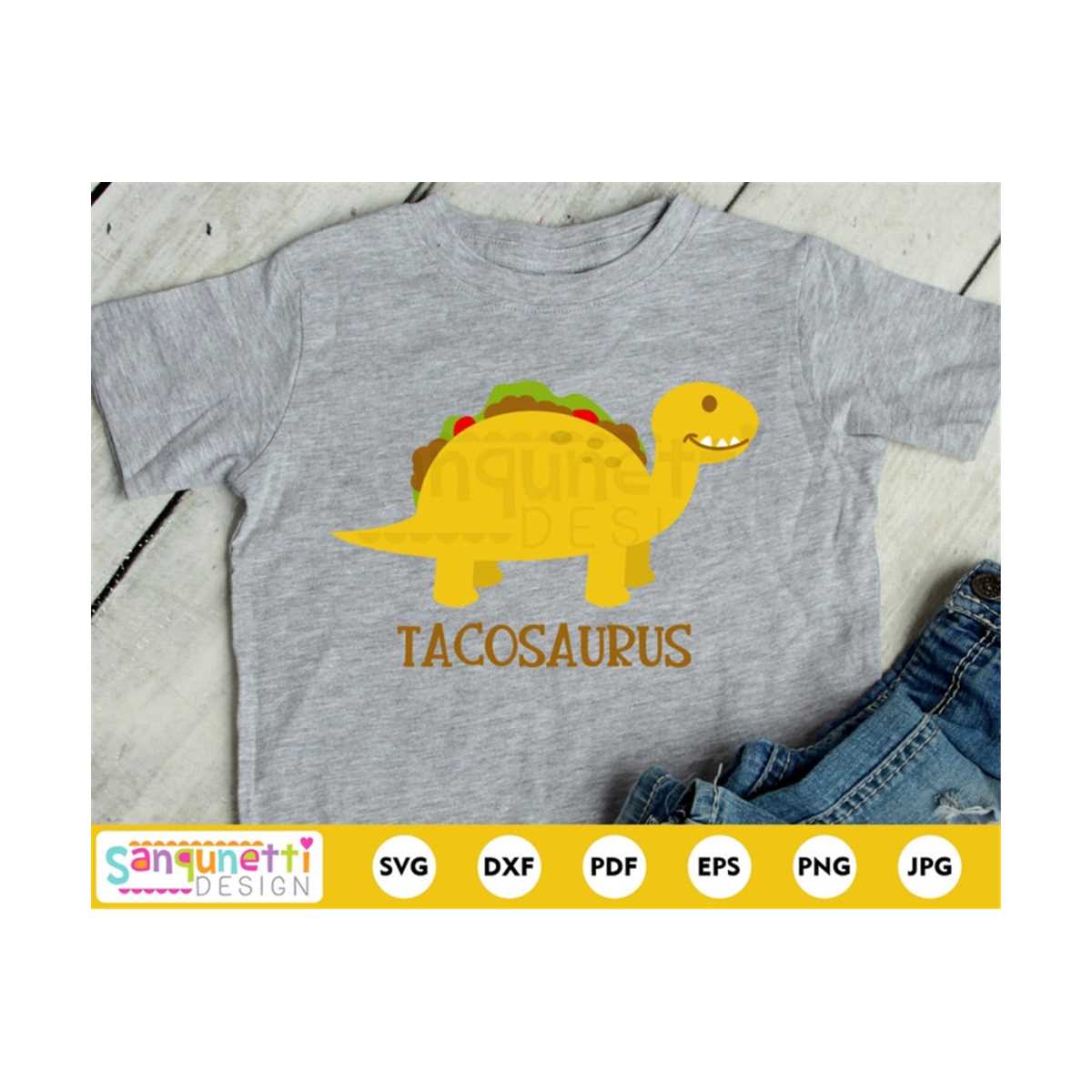 Tacosaurus taco dinosaur SVG, dino cut file for silhouette - Inspire Uplift
