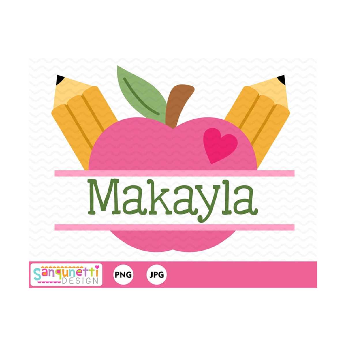 Apple and pencil clipart, teacher split design digital art i | Inspire ...