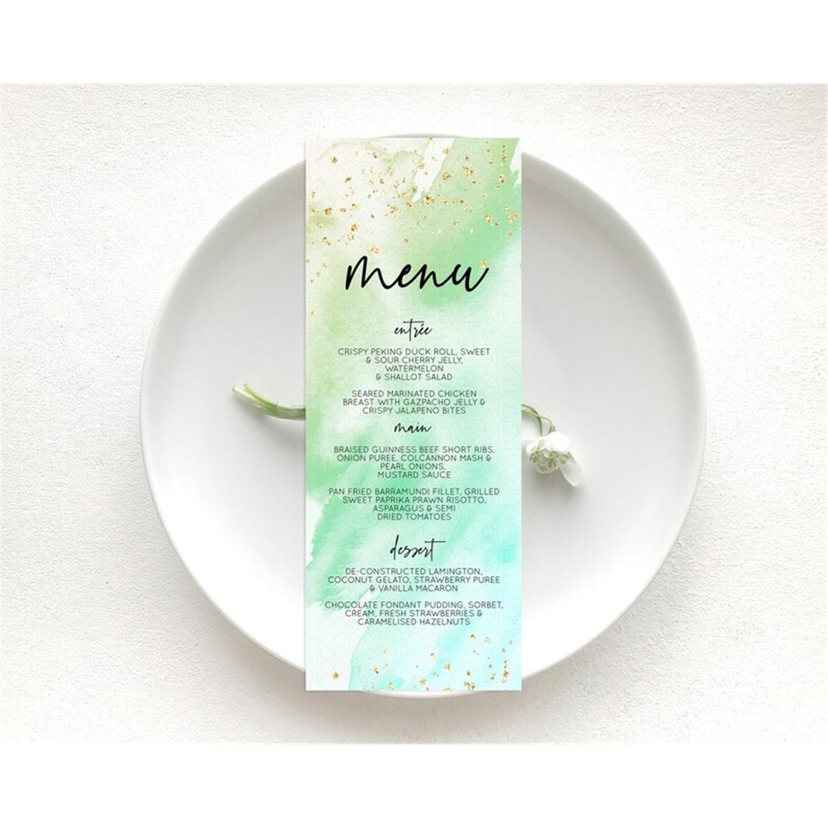 Green Menu Green Watercolor Menu Template Pastel Green Table | Inspire ...