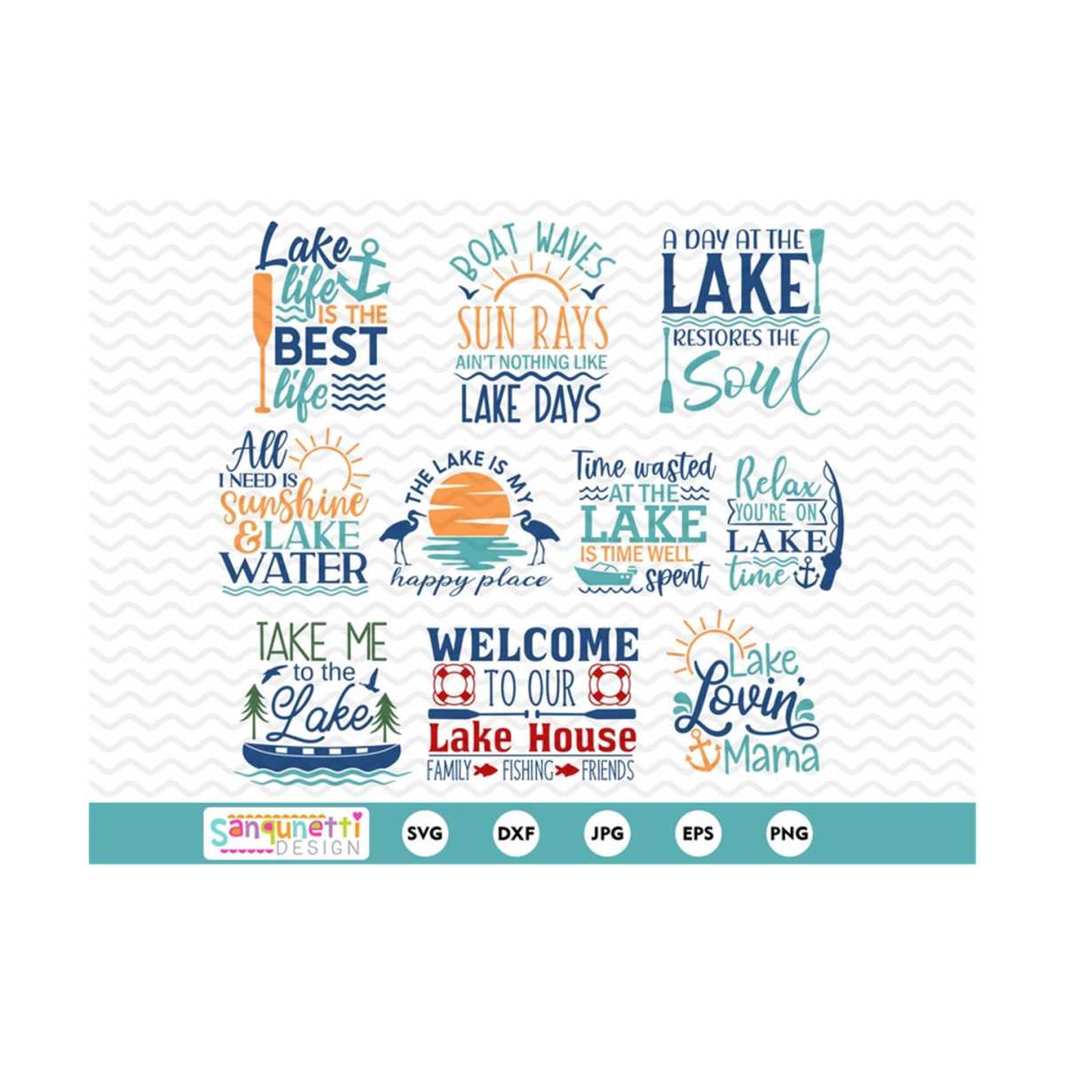 Lake SVG Bundle, Summer Lake Clipart, instant download | Inspire Uplift