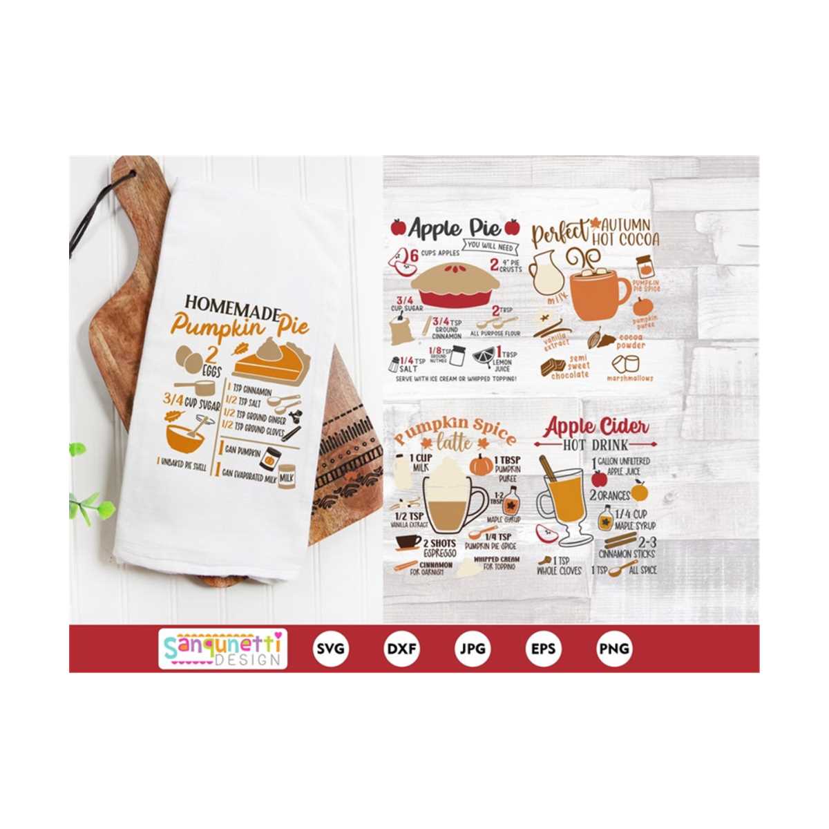 Fall recipe SVG Bundle, fall baking SVG | Inspire Uplift