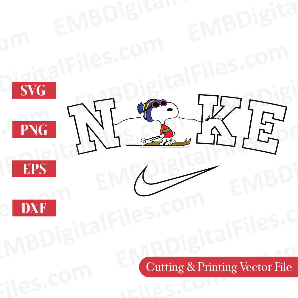 Cartoon Snoopy skiing SVG for Cricut - Inspire Uplift