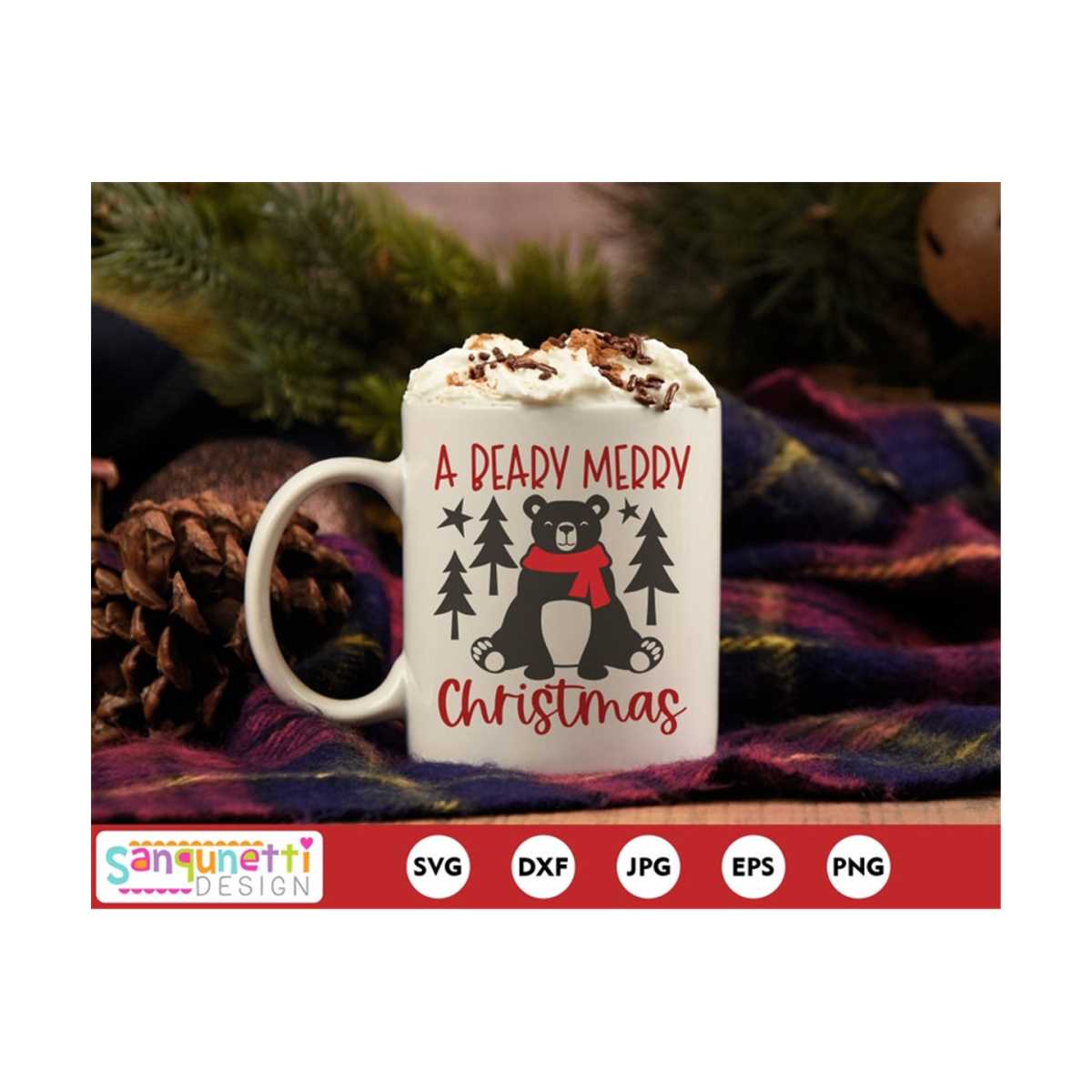 A Beary Merry Christmas SVG, Merry Christmas SVG, Rustic Chr | Inspire ...