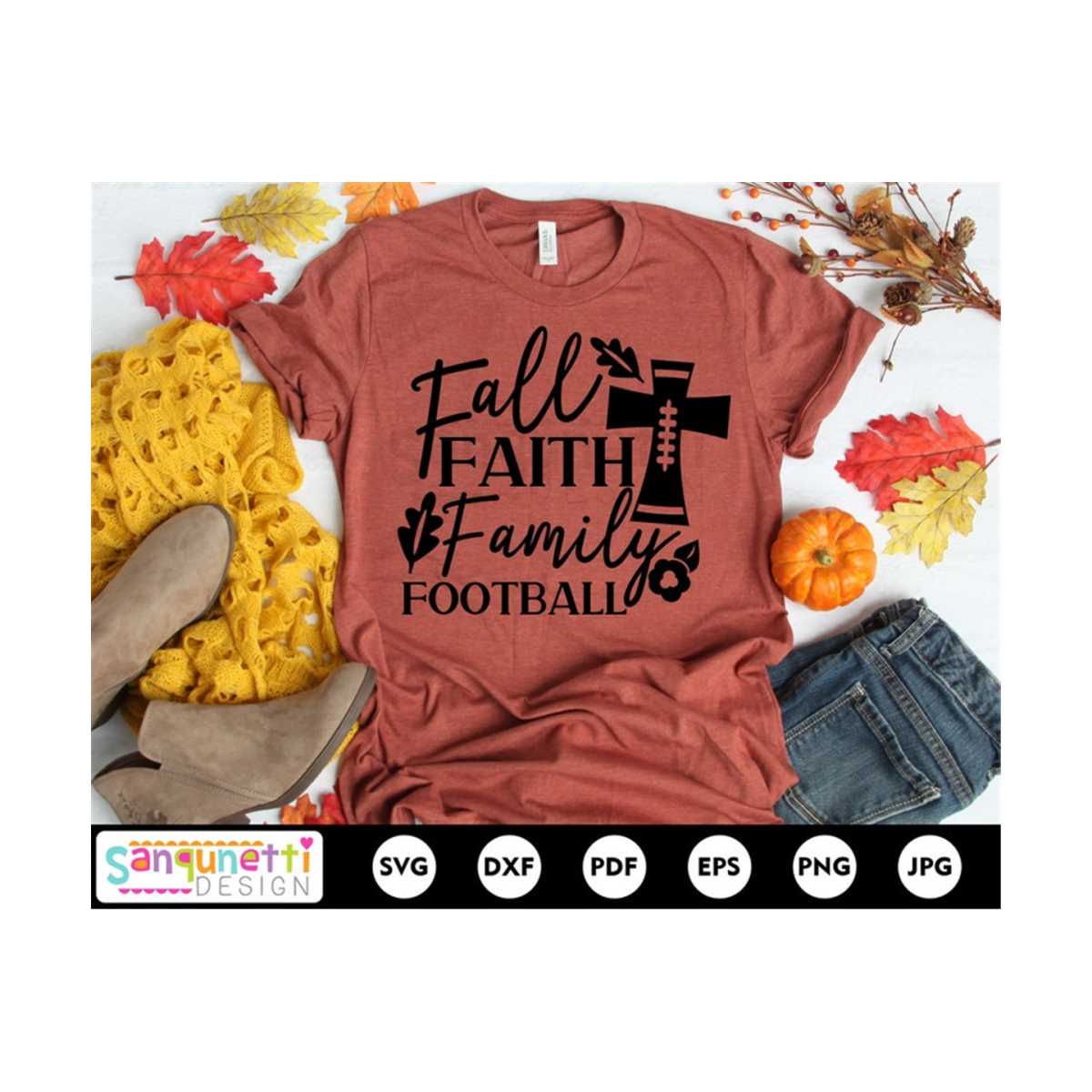Fall Faith Family Football SVG, autumn cut file, fall saying | Inspire ...
