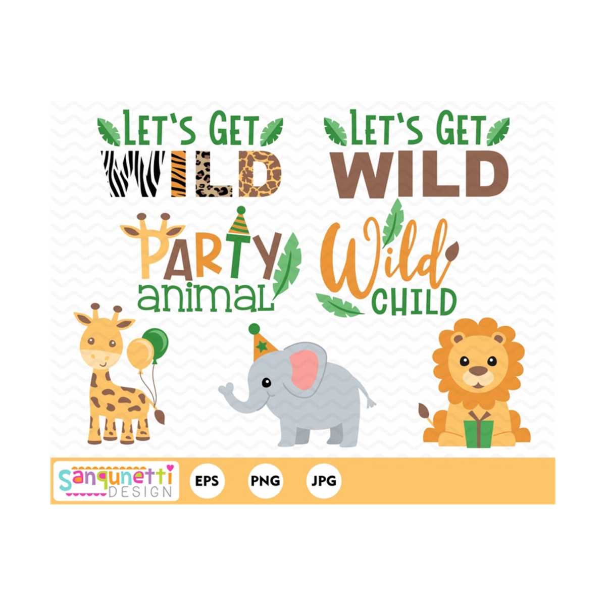 Party animals clipart, birthday clip art digital art, instan | Inspire Uplift