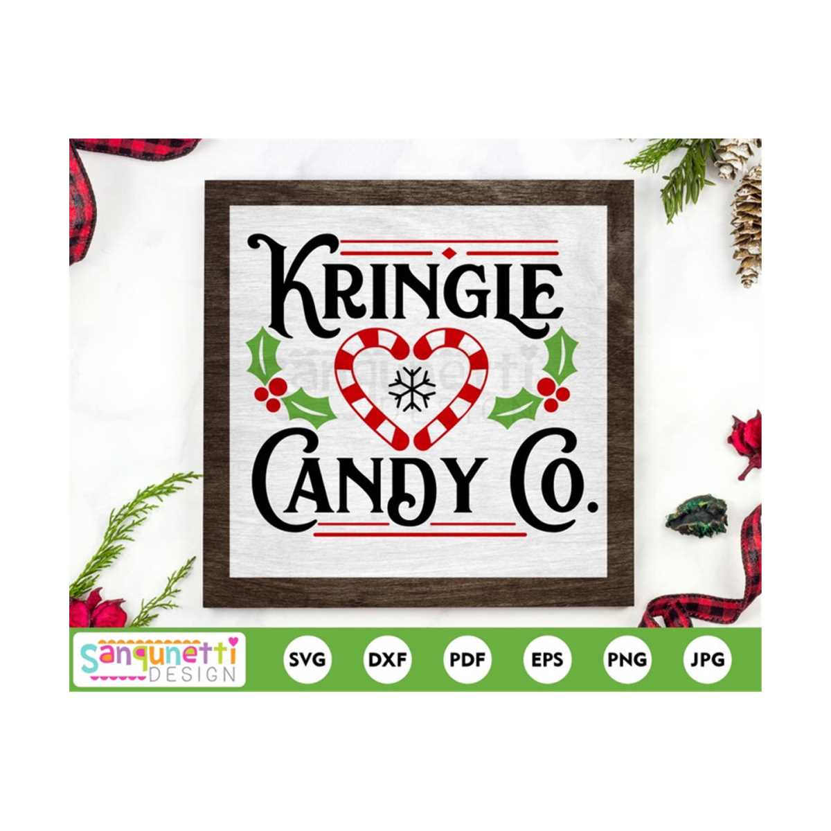 Kringle Candy Co SVG, Christmas sign cutting file, Candy Can | Inspire ...
