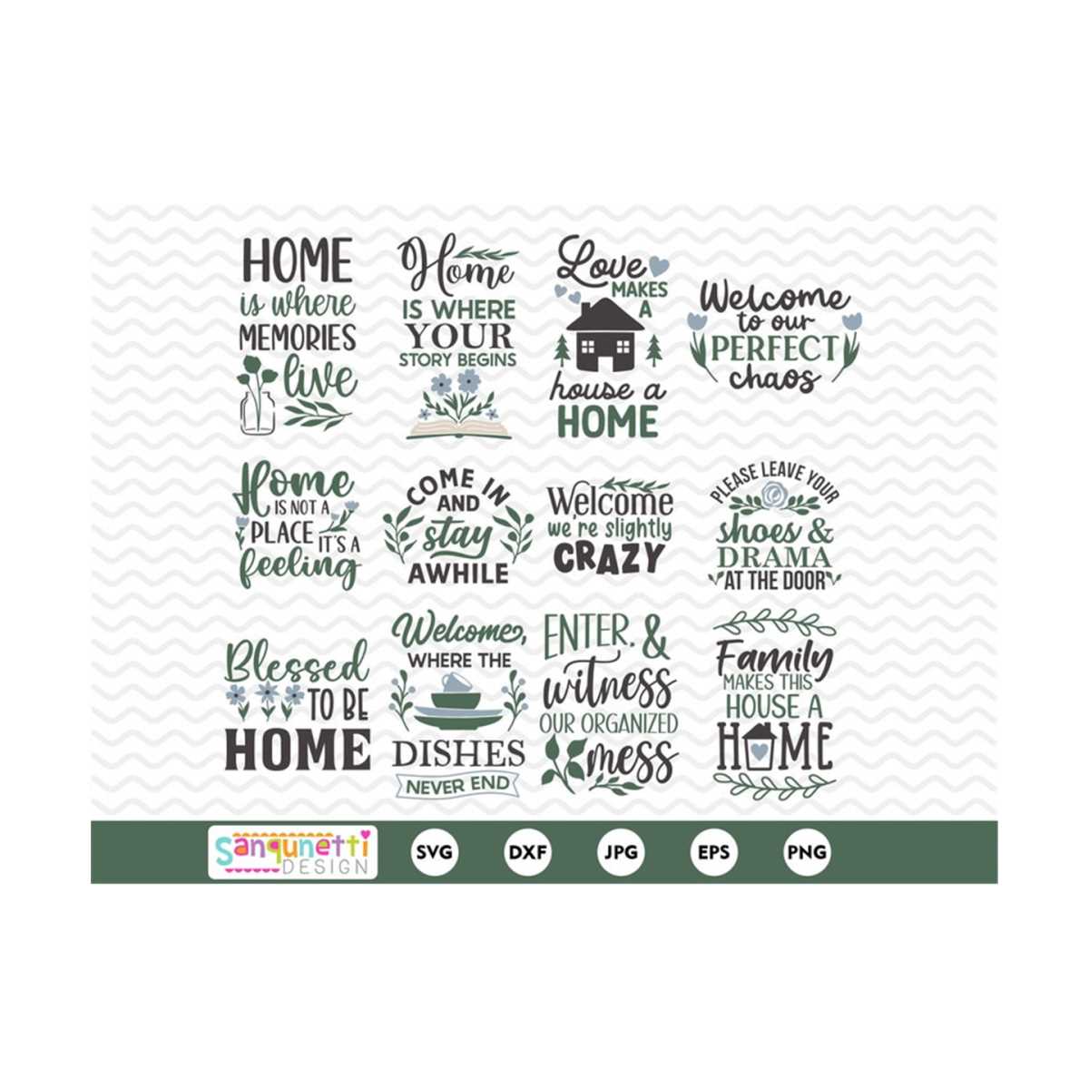 Home Sign Bundle | Farmhouse Home Sign SVG | Inspire Uplift
