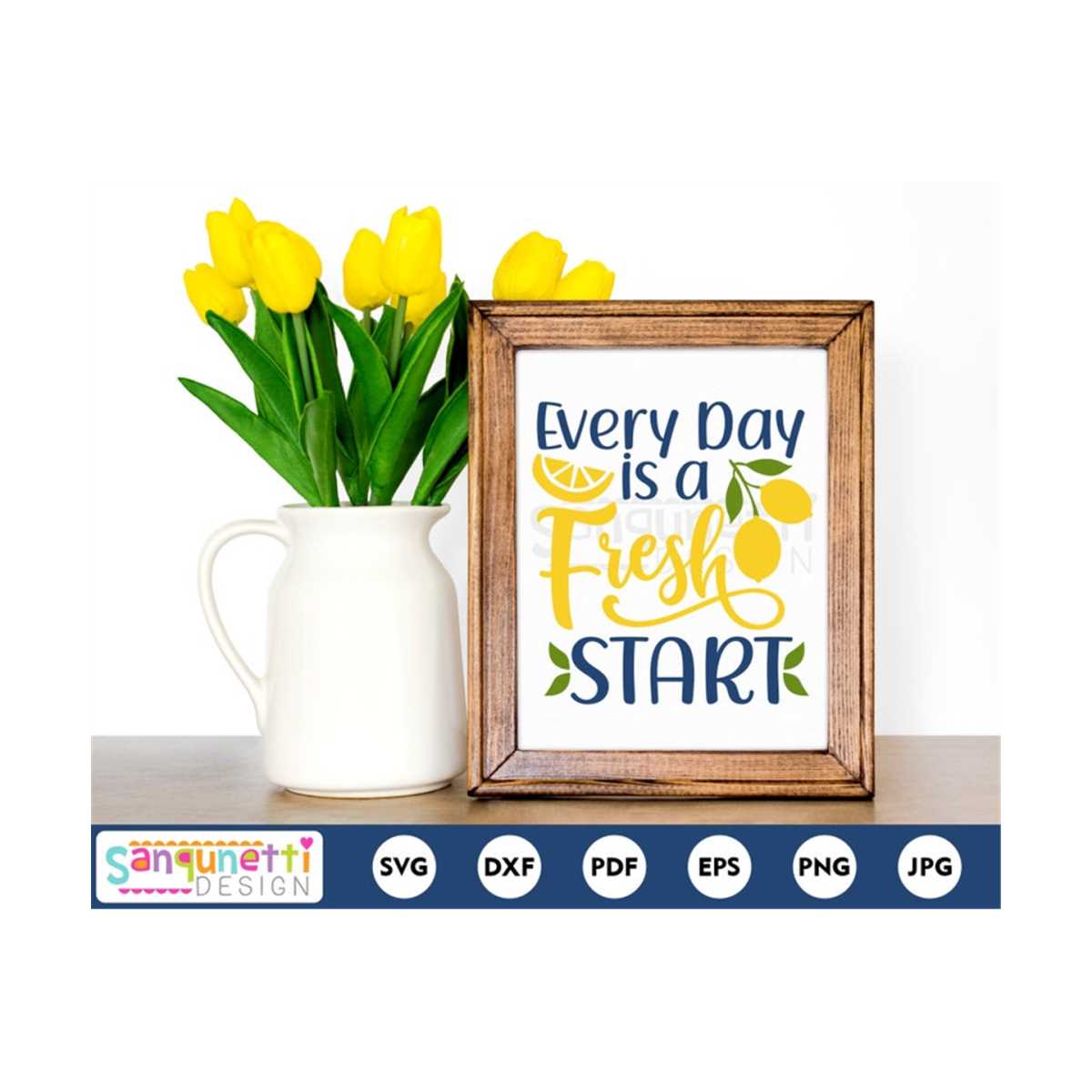Every day is a fresh start lemon SVG, Inspirational cut file | Inspire ...