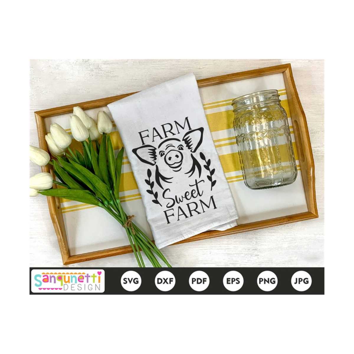 Farm Sweet Farm Pig SVG, Farmhouse svg cutting files, silhou | Inspire ...