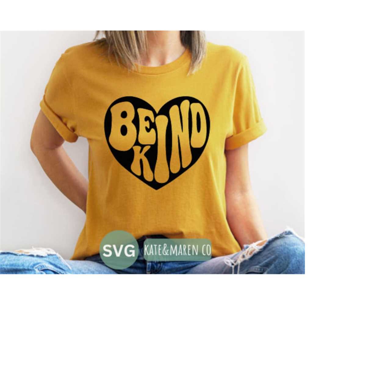 be kind svg, kind heart svg, retro cricut cut file | Inspire Uplift