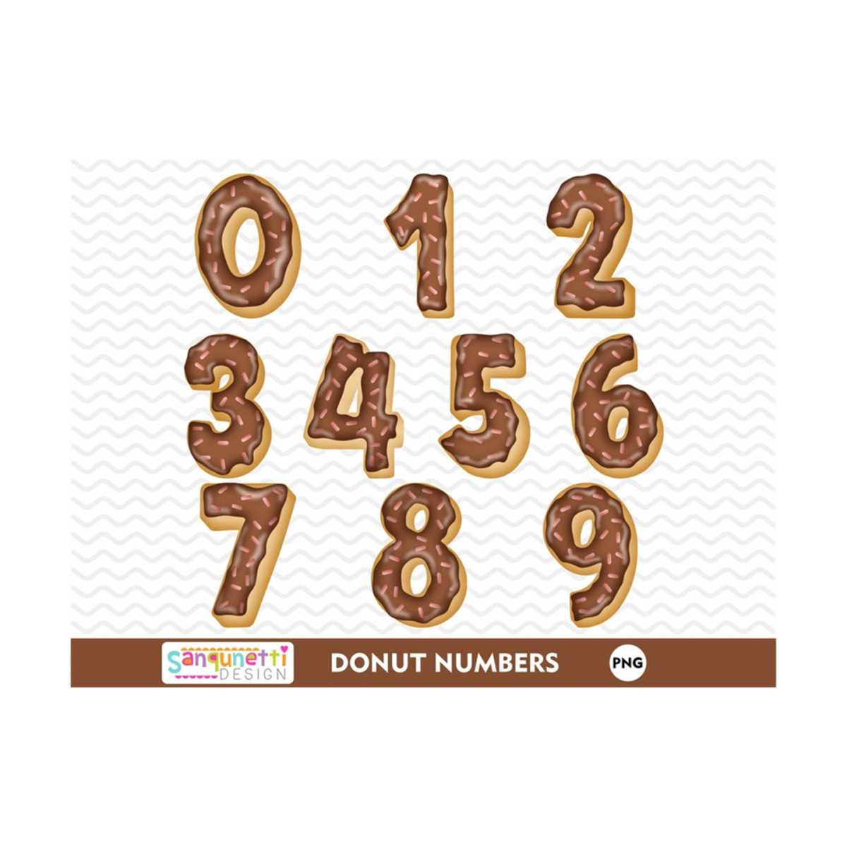 Chocolate Donut Numbers PNG, Birthday Numbers PNG | Inspire Uplift