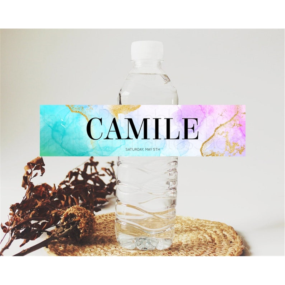Pastel Water Label Template Pastel Ombre Rainbow Watercolor - Inspire ...