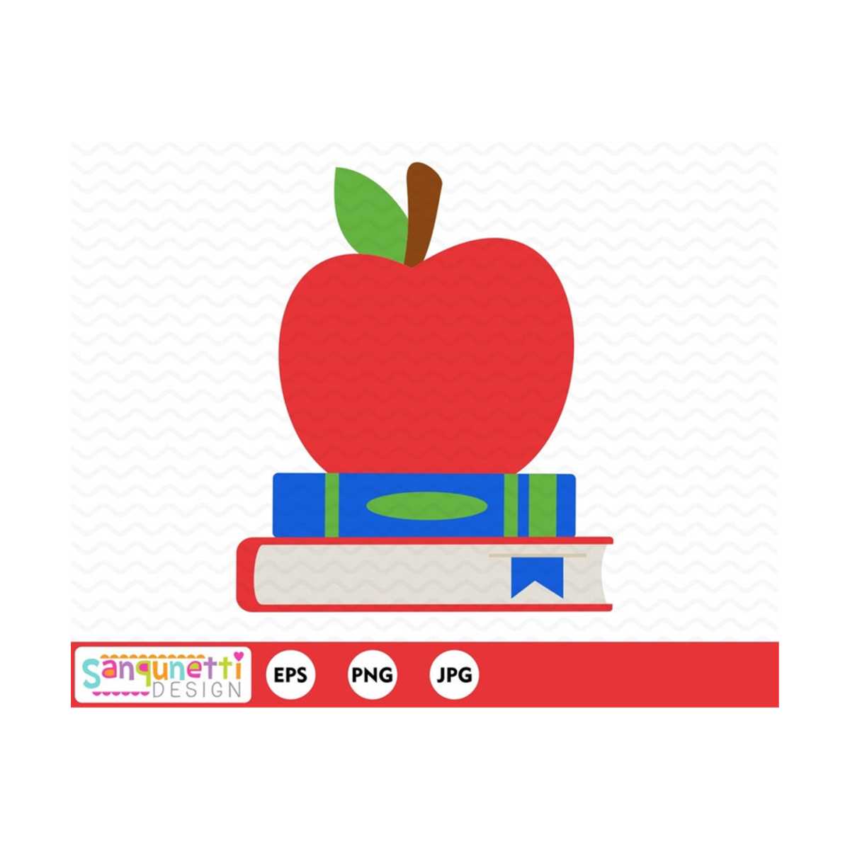 Apple and books clipart, school or teacher digital art | Inspire Uplift