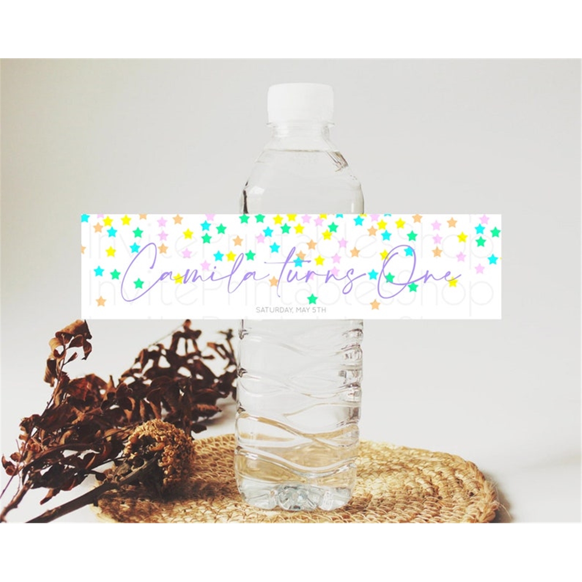 Twinkle Stars Water Label Template Pastel Twinkle Little Sta - Inspire ...