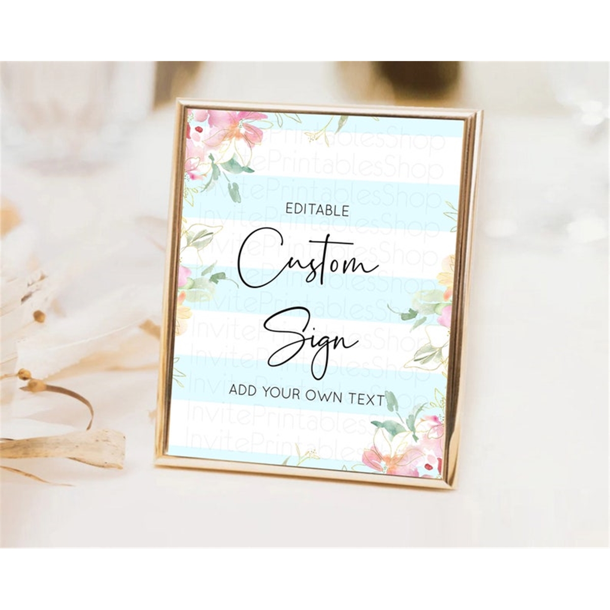 Wildflower Floral Table Sign Decor Secret Garden Sign Templa - Inspire ...
