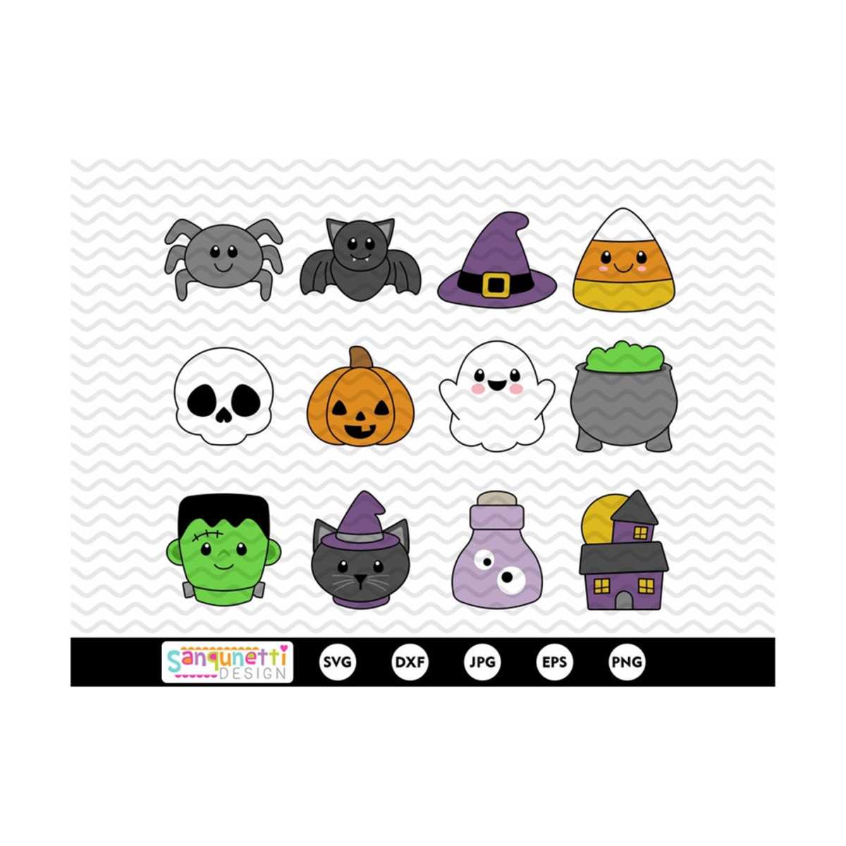 Cute Halloween Clipart, Cute Halloween SVG Bundle, Printable | Inspire ...