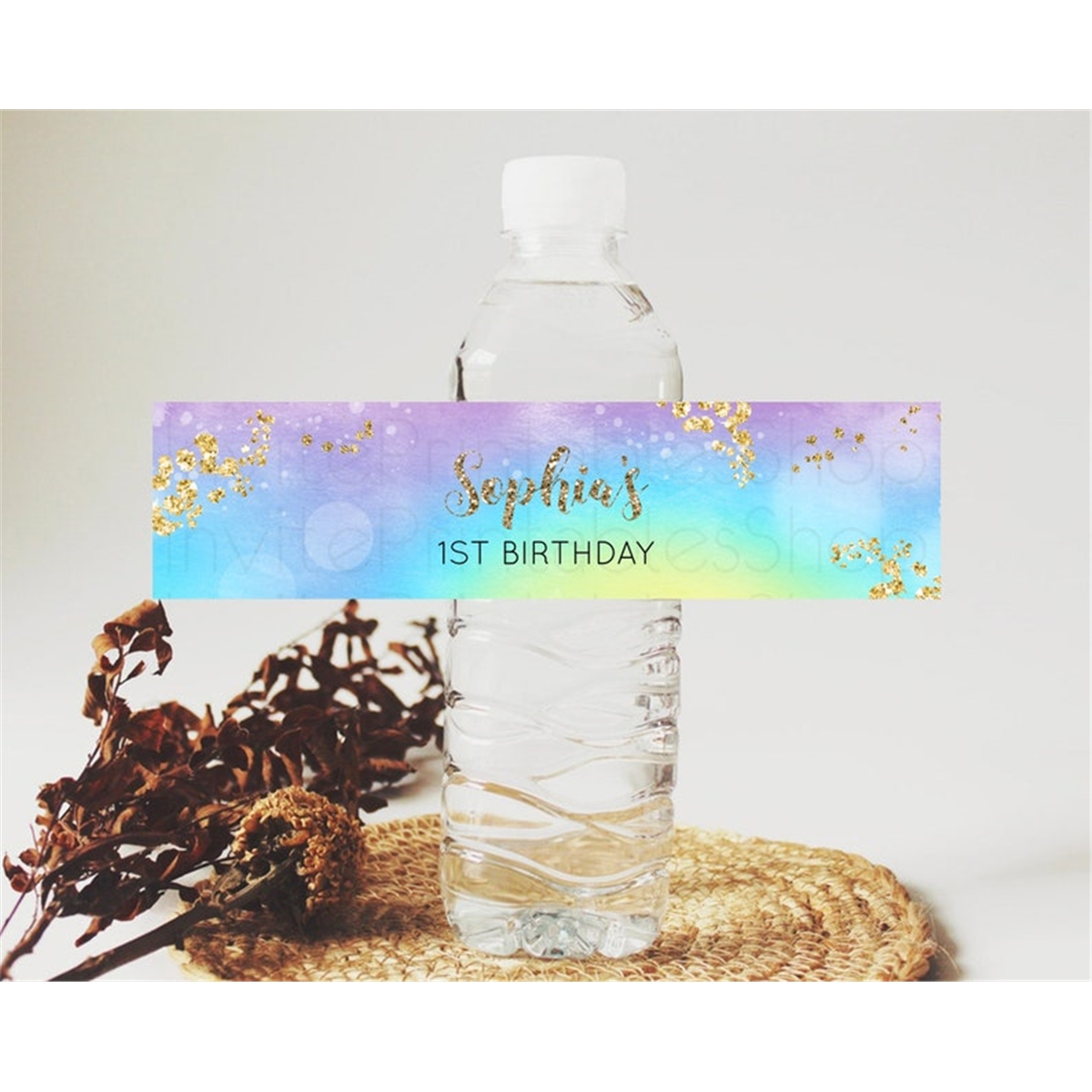 Pastel Water Label Template Pastel Ombre Rainbow Watercolor | Inspire ...