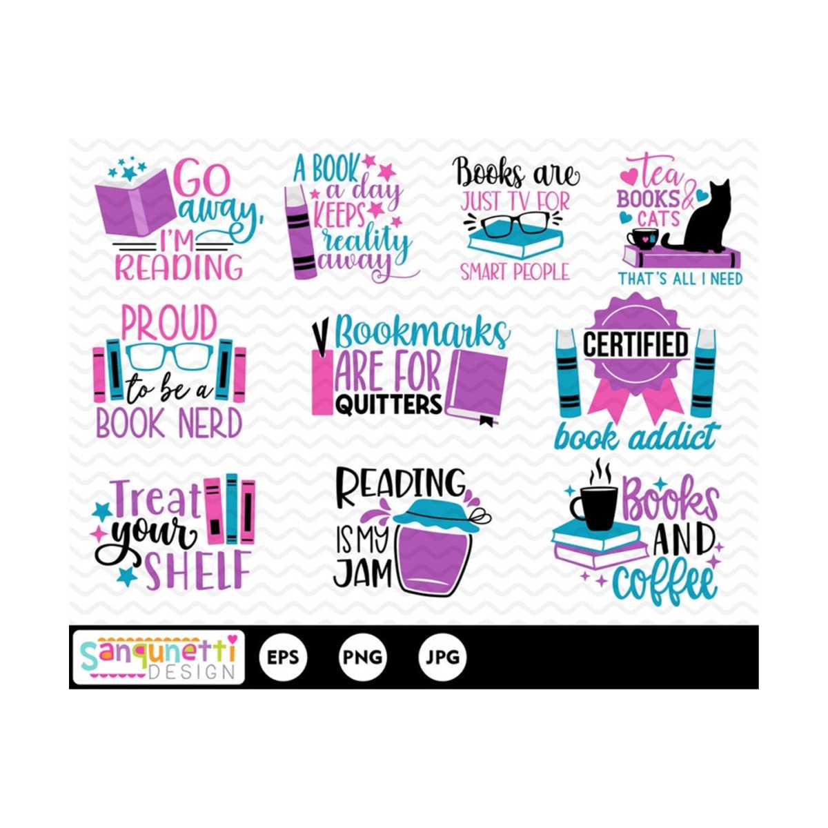 Reading and book lover clipart, digital clip art for readers | Inspire ...