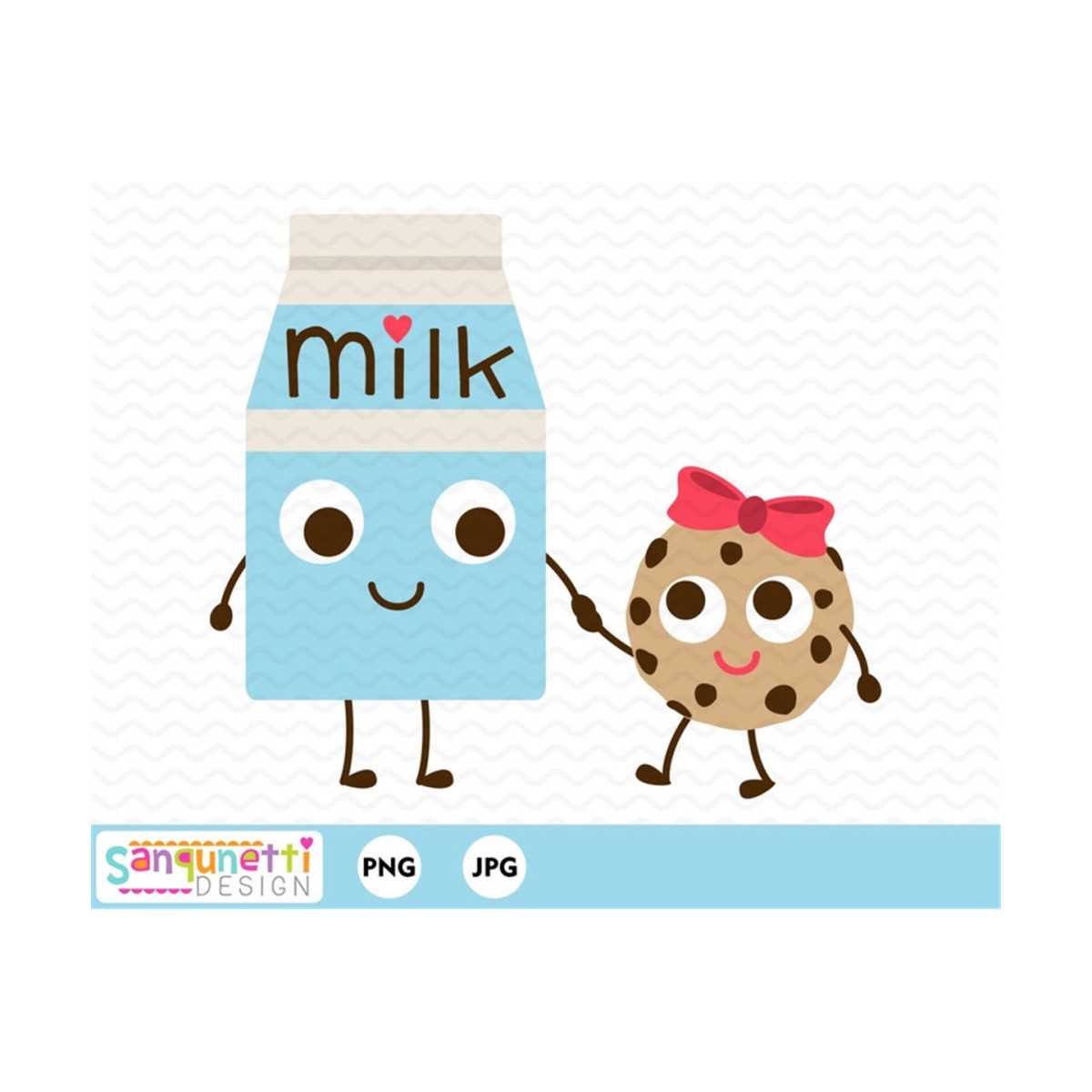 Milk and Cookie Clipart, food and drink digital art | Inspire Uplift