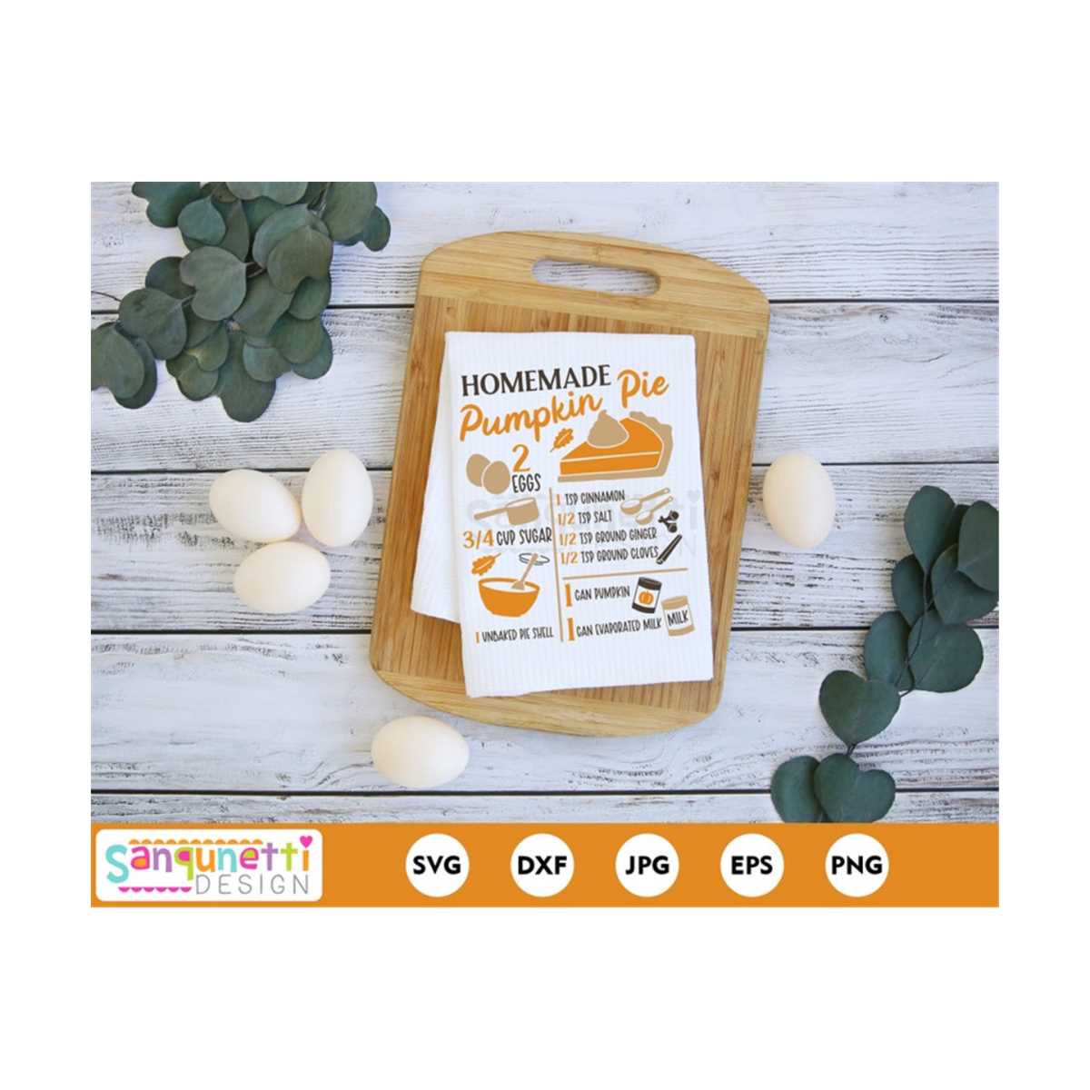 Pumpkin pie recipe SVG, fall baking svg, recipe sublimation | Inspire ...