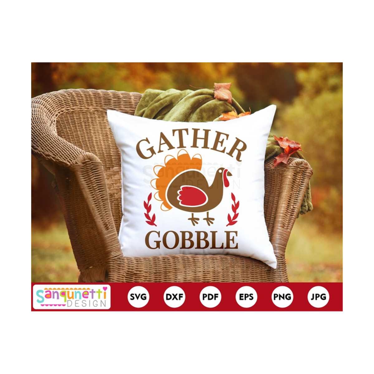 Gather Gobble Thanksgiving Turkey SVG, png jpg dxf svg, cric | Inspire ...