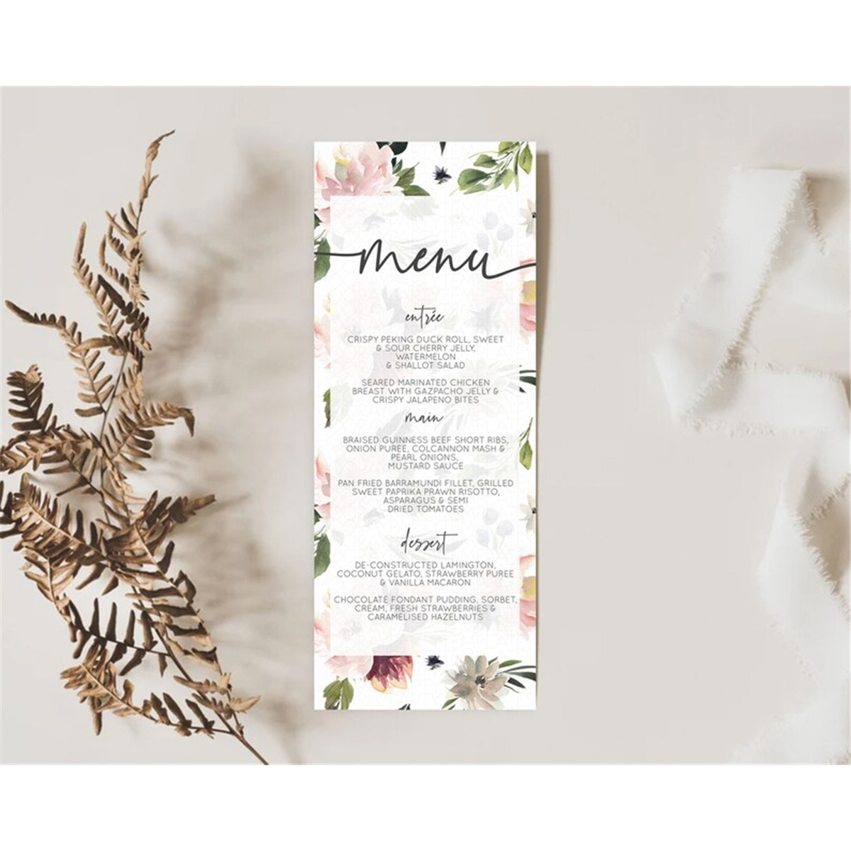 Secret Garden Menu Wildflower Menu Template Pastel Flower Ga - Inspire Uplift