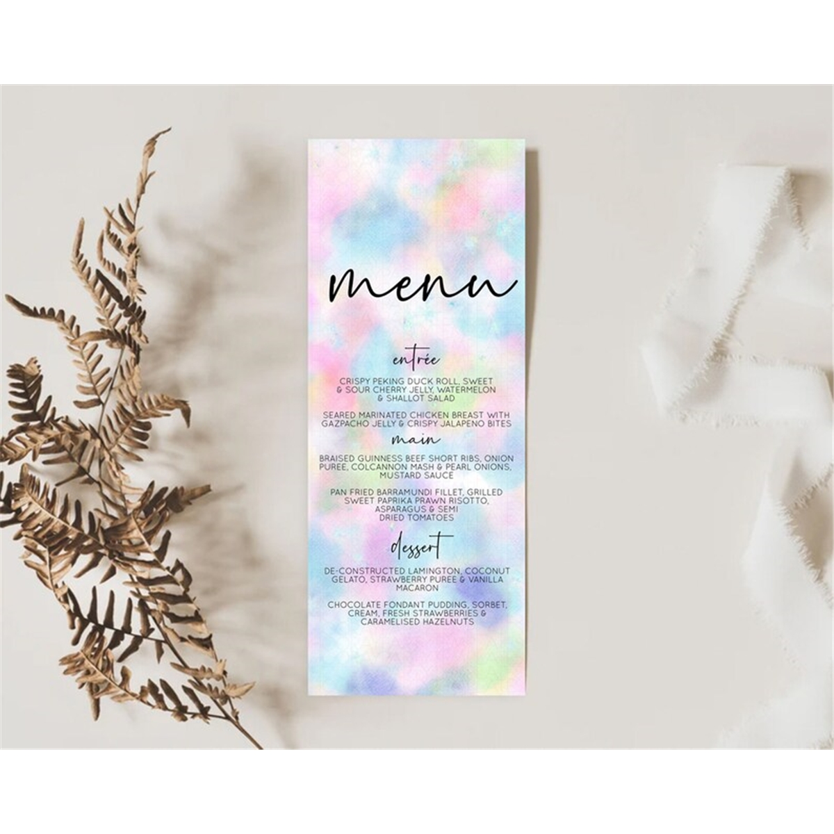 Pastel Menu Pastel Rainbow Menu Template Colorful Pastel Tab | Inspire ...