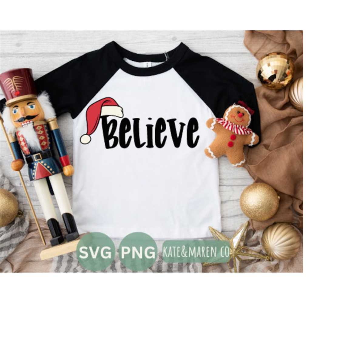 believe svg, santa hat svg, christmas svg, holiday cricut cu - Inspire ...