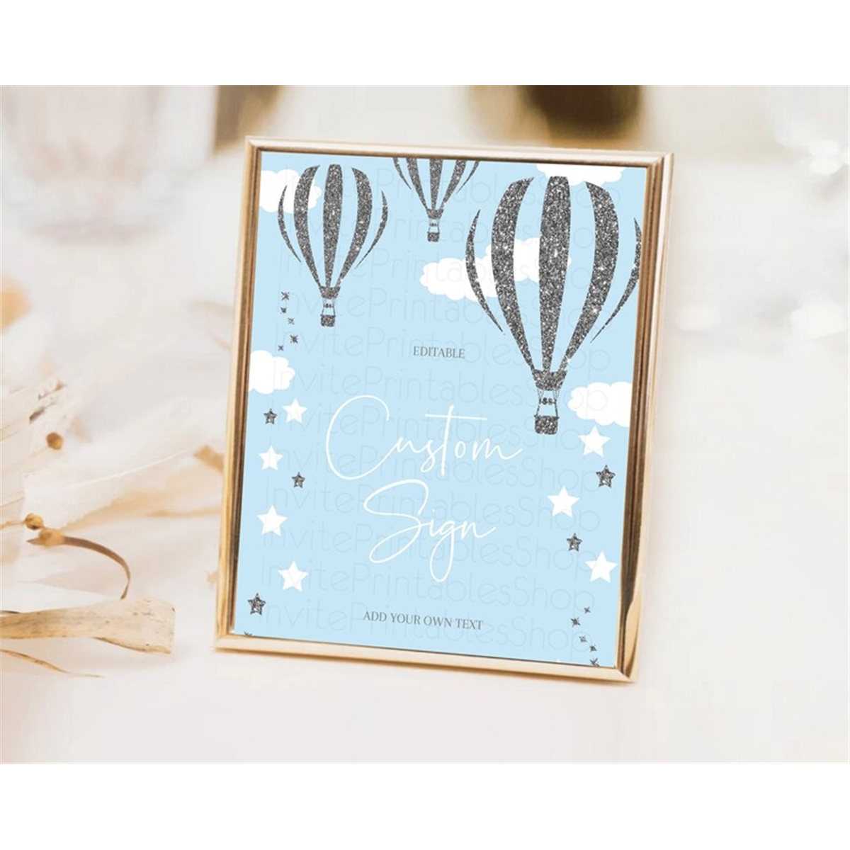 Hot Air Balloon Sign Hot Air Balloon Table Sign Decor Advent - Inspire ...