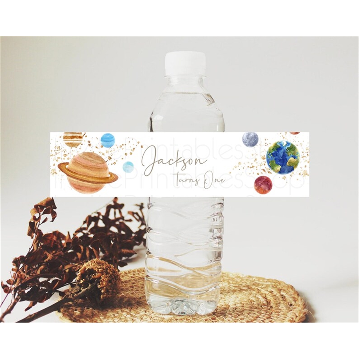 Space Water Label Template Space Adventure Party Decor First - Inspire ...
