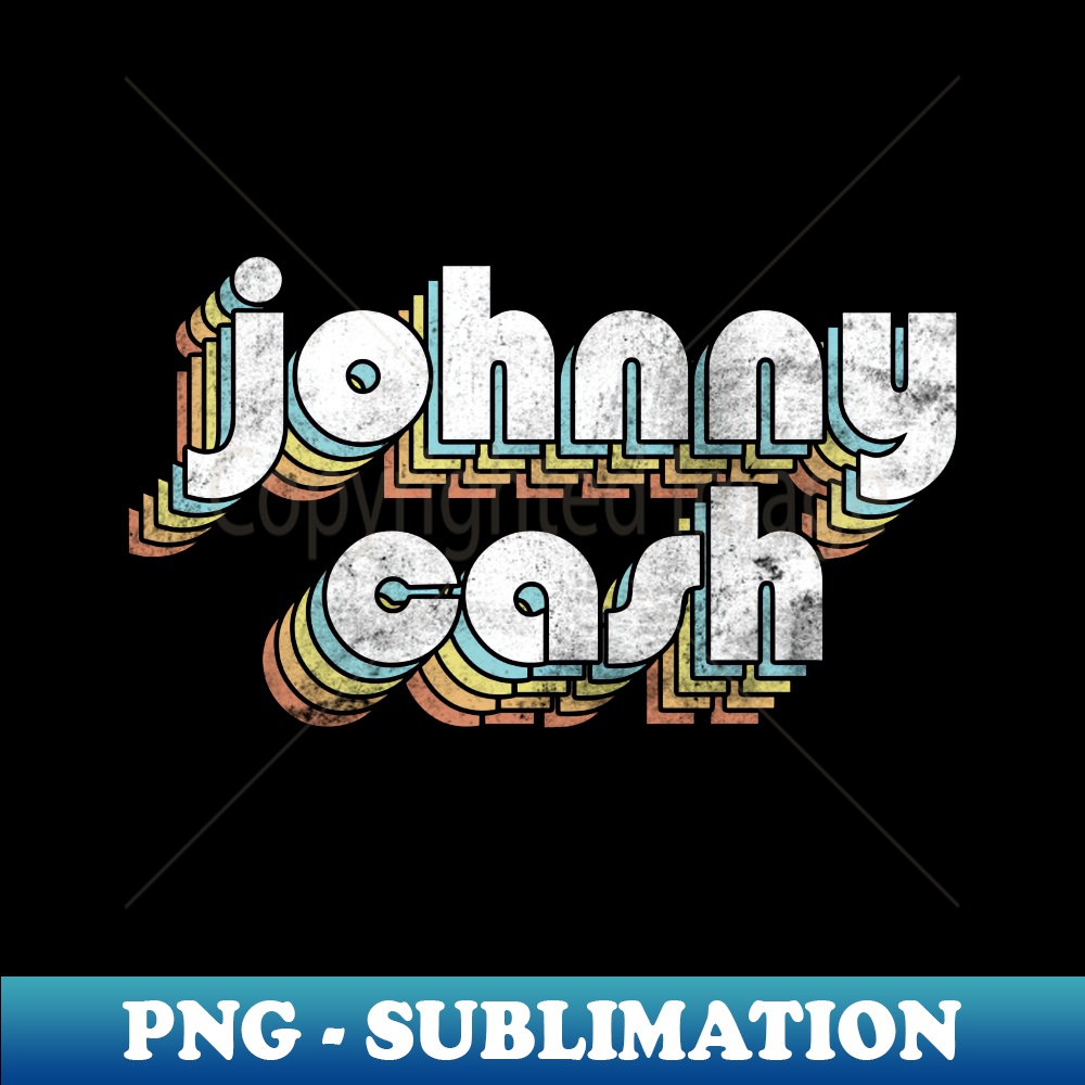 Johnny Cash - Retro Rainbow Letters - Aesthetic Sublimation | Inspire ...