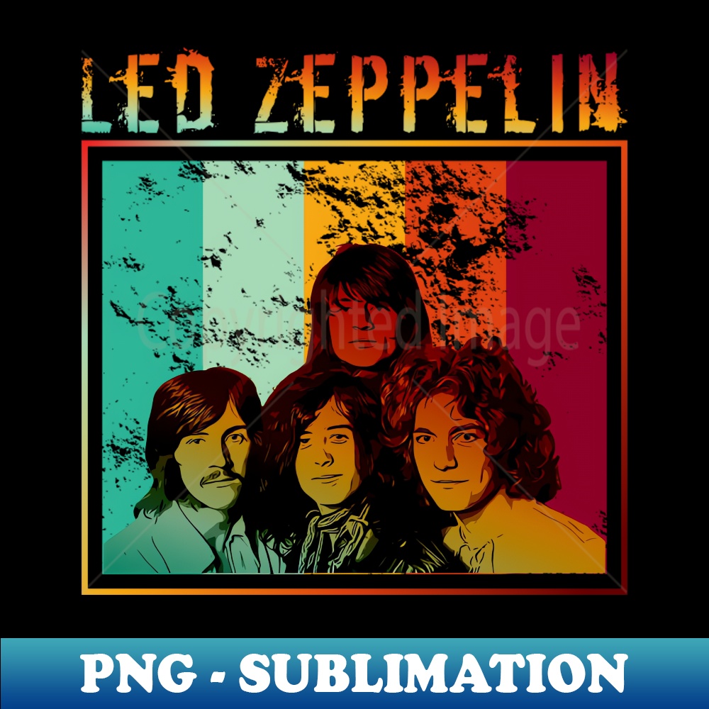 Led Zeppelin Retro poster - High-Resolution PNG Sublimation | Inspire ...