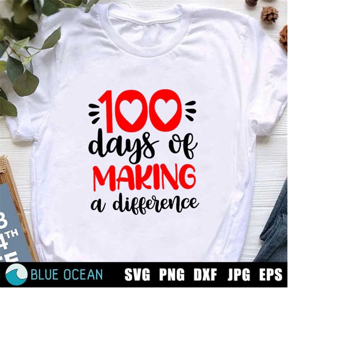 100 days of making a diference SVG, 100 days of school SVG, - Inspire ...