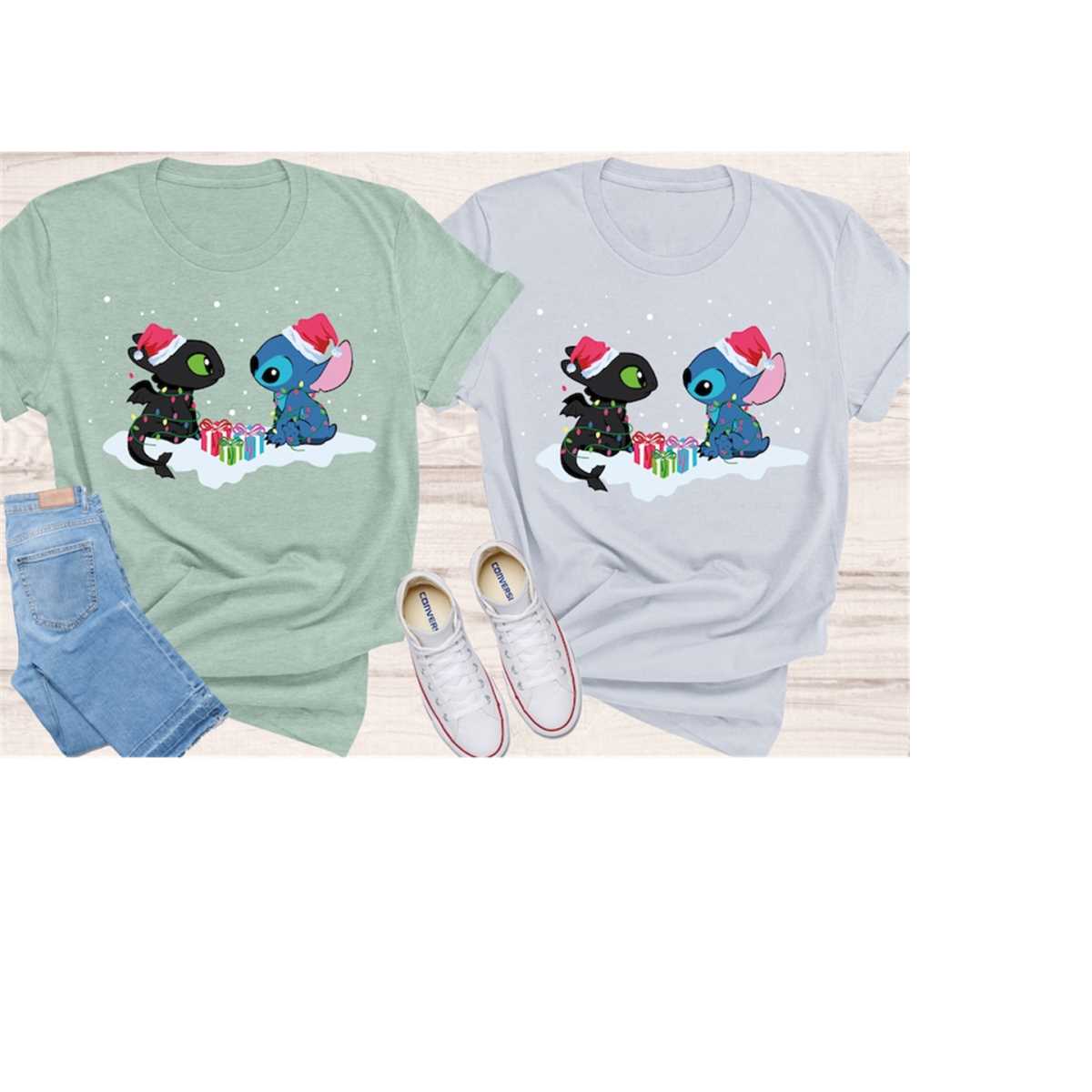 Stitch & Toothless Disney Tee Shirt - Family Trip Shirt - Cu - Inspire ...