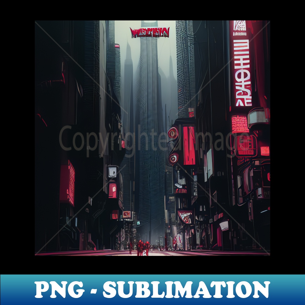 Vintage Cyberpunk City Night Poster - Decorative Sublimation - Inspire ...