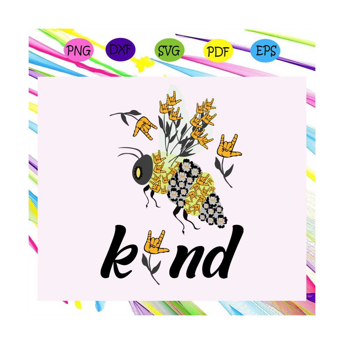 Bee kind, rock and roll hand sign, hand sign, bee svg, bee l | Inspire ...