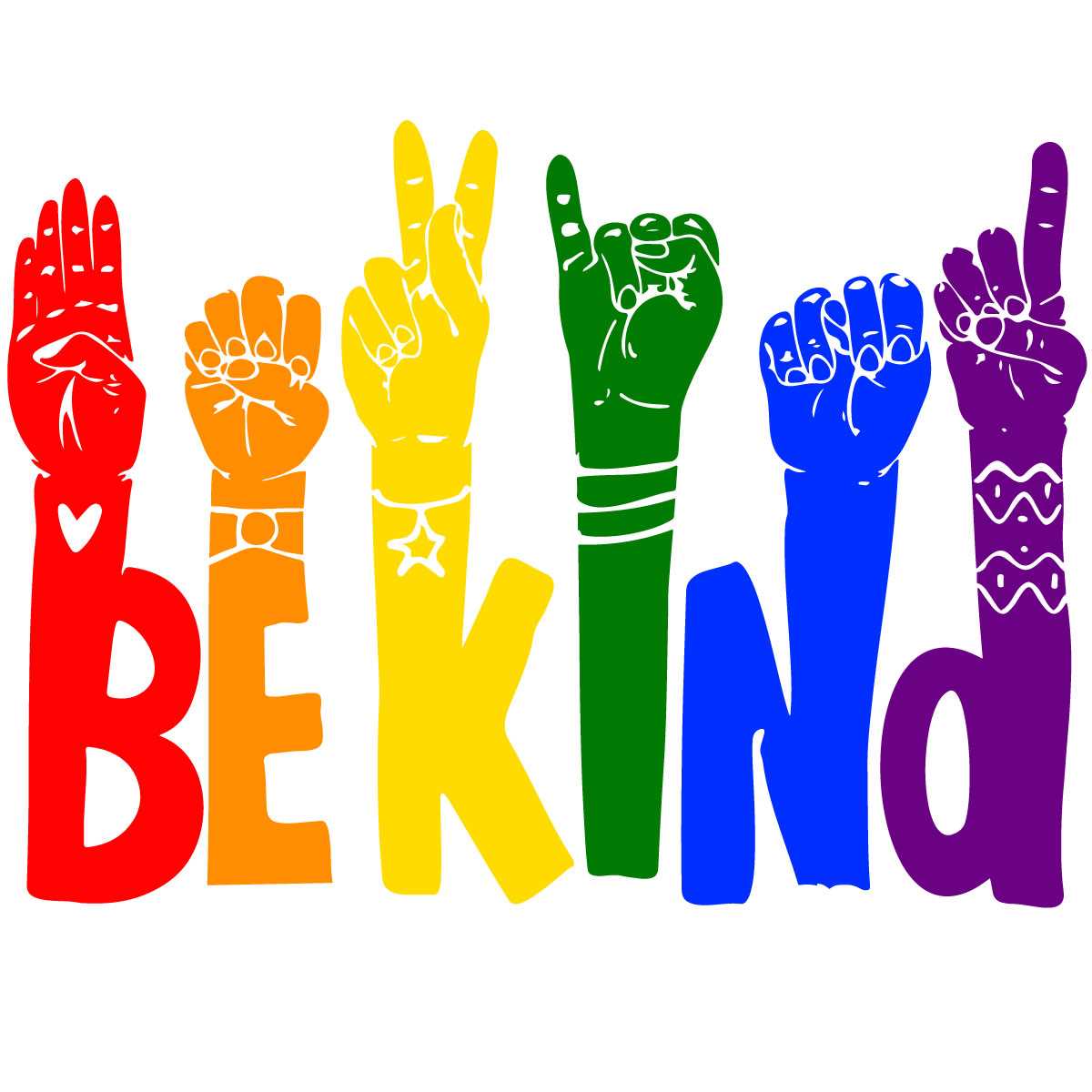 Be Kind Rainbow Colors Design Svg, LGBT Svg | Inspire Uplift