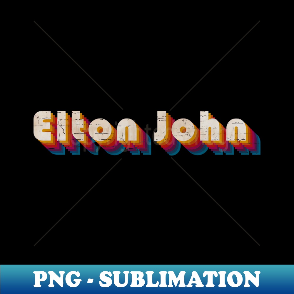 retro vintage Elton John - PNG Transparent Sublimation Desig | Inspire ...