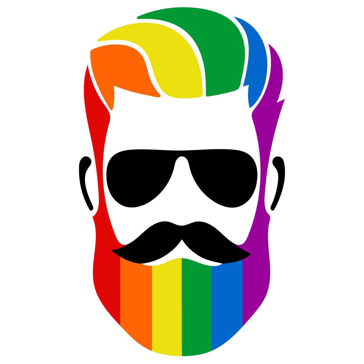 Beard Face Rainbow LGBT Svg, Rainbow Pride Svg, LGBT Svg, | Inspire Uplift
