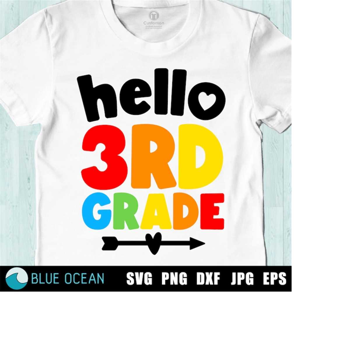 Hello 3rd grade SVG, Hello third grade SVG, Back to school S - Inspire ...