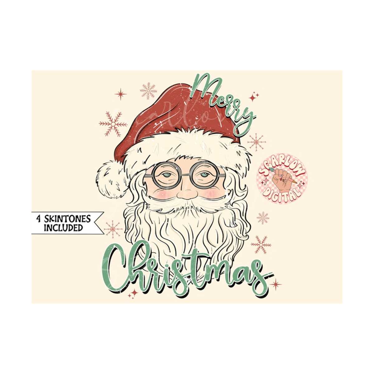 Merry Christmas PNG-Traditional Santa Claus Sublimation Digi | Inspire Uplift